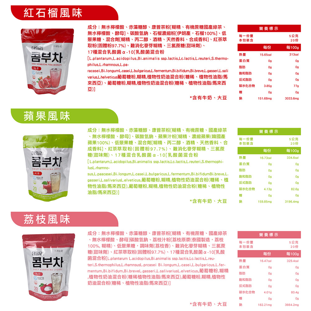 【韓國 DaNongWon】韓國康普茶 乳酸菌康普茶 酵素飲 運動飲料 九種口味 － 生活市集