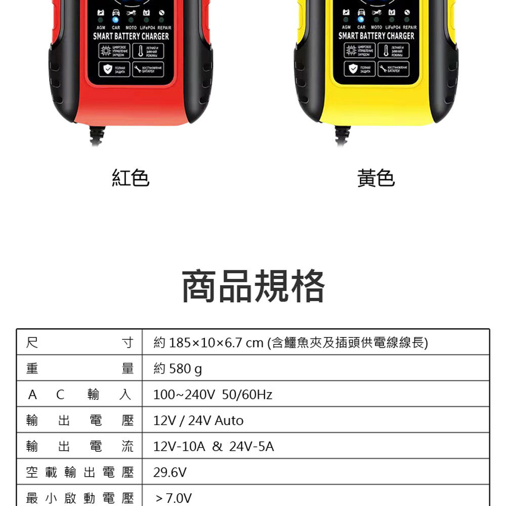 BTC-03 數顯螢幕智慧七段式電瓶充電器 － 生活市集